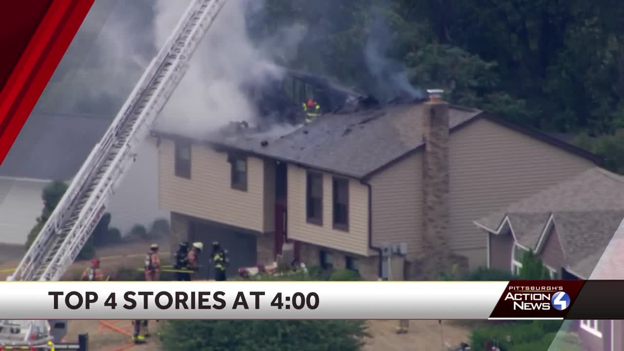 Gaping hole left behind after flames tear through home in Monaca