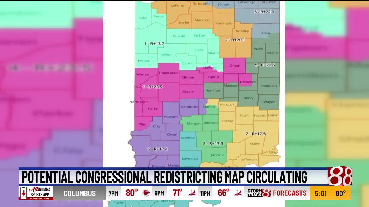 Potential congressional redistricting map circulating