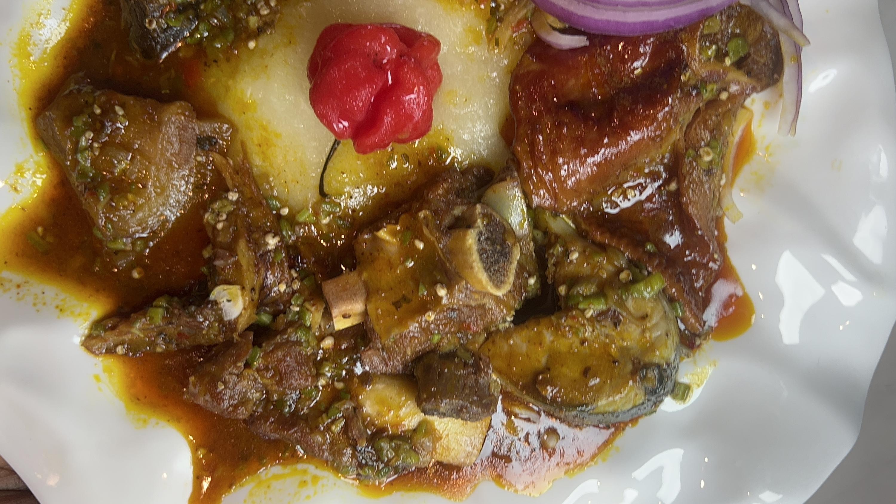 Liberian Okra Stew and Fufu
