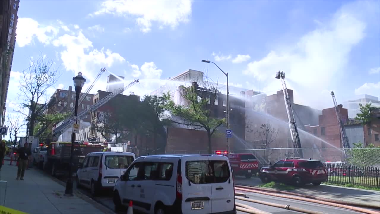 Firefighters battle massive 5-alarm fire in downtown Baltimore