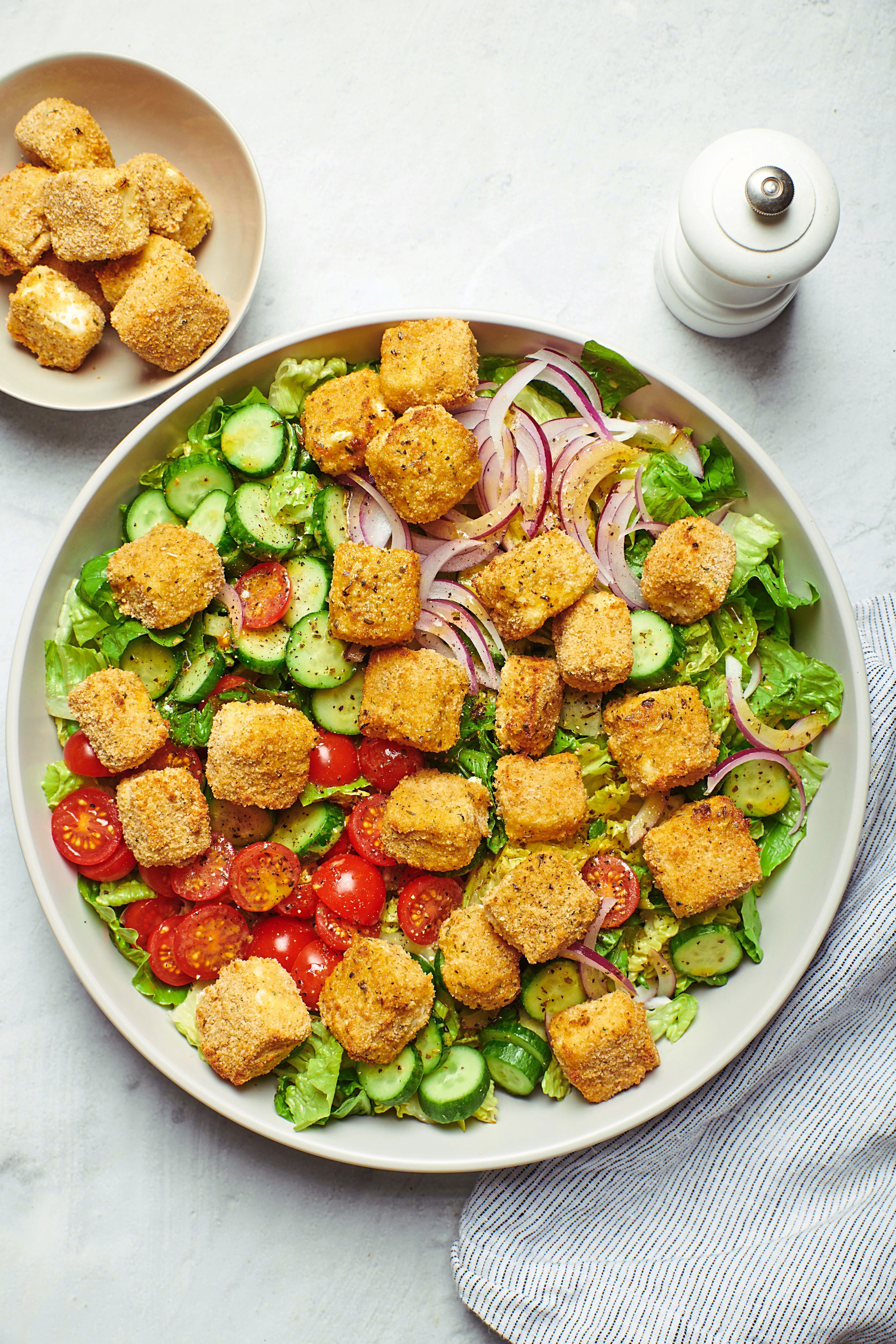 Feel Good Foodie's Crispy Feta Crouton Salad Recipe Is An Easy And ...