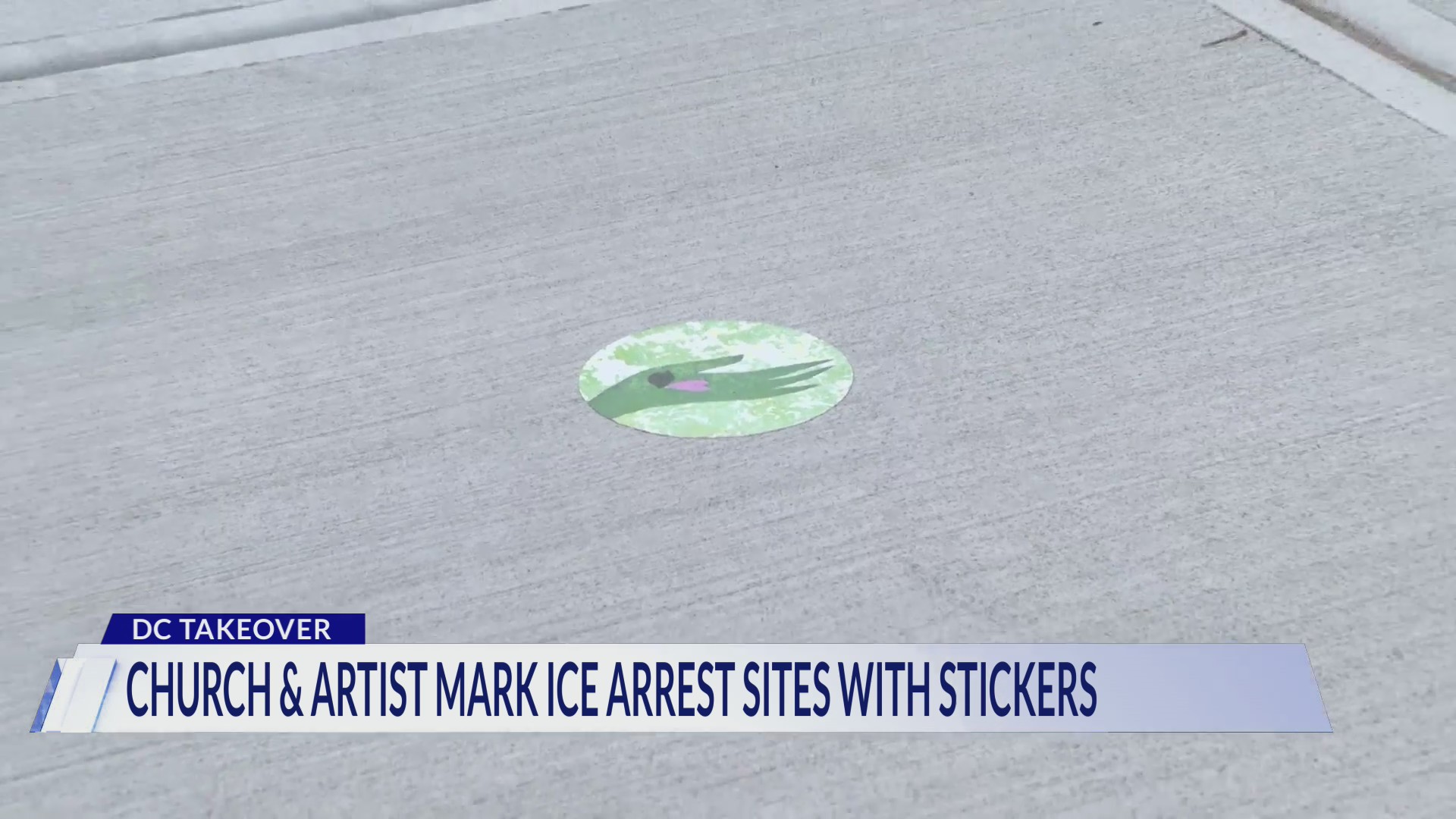 Church and artist mark ICE arrest sites with stickers