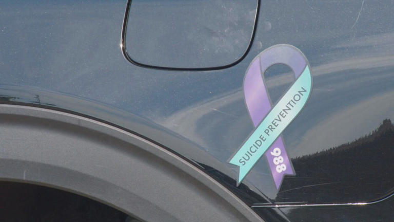Sioux Falls Police place ribbons on cars for Suicide Prevention Month