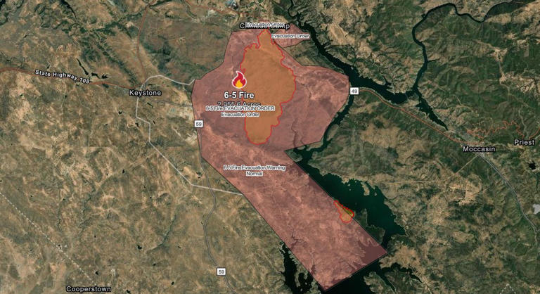 6-5 fire burns nearly 3,000 acres; Evacuation orders issued in Tuolumne ...