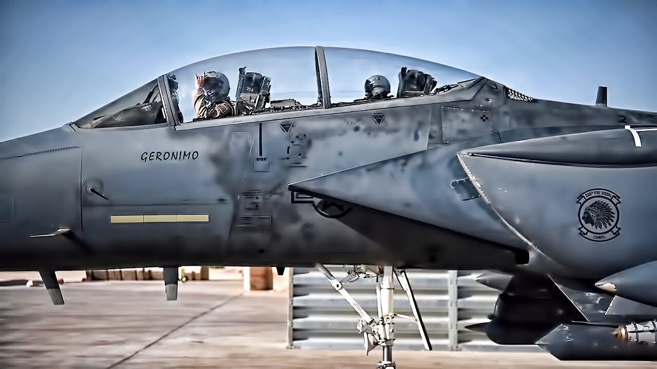 F-15E Strike Eagle Pilots Prep Step And Take-Off