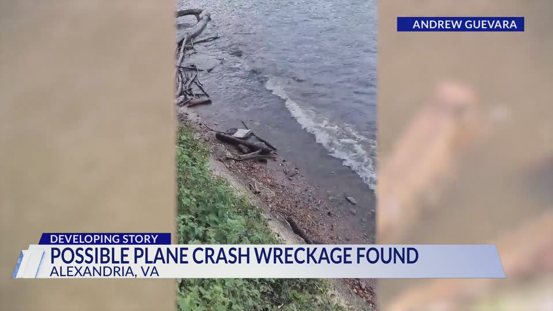 Possible plane crash wreckage washes up along Potomac River shoreline