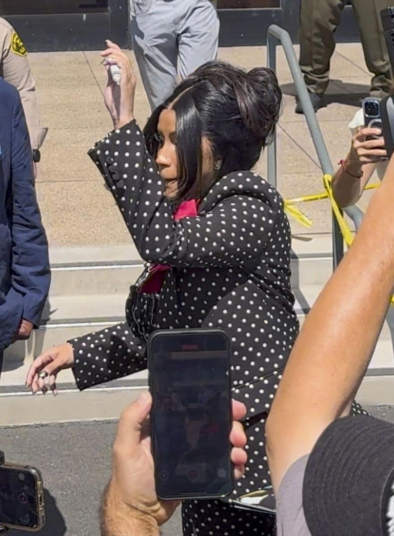 Cardi B throws another object at someone outside the courthouse: jury ...