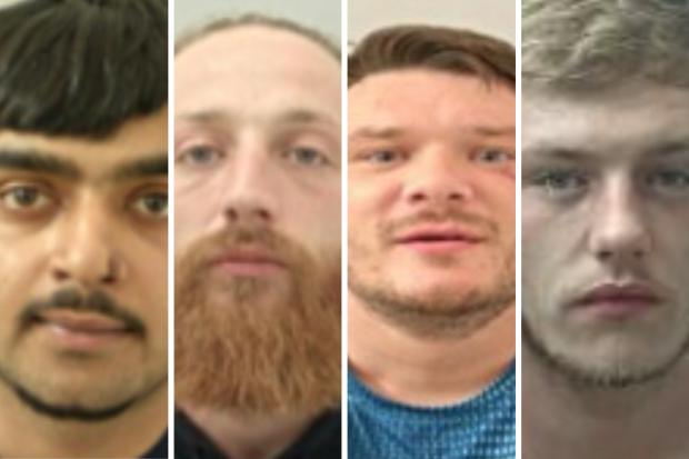 The names and faces of the four most wanted men in East Lancs this week