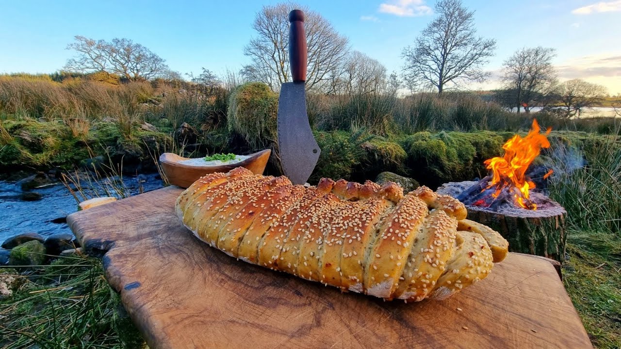 Stuffed Bread Over Fire – Pure Outdoor ASMR