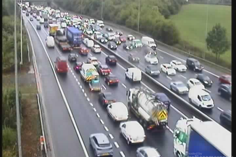 BREAKING Traffic hell on major motorway as crash shuts road and sparks ...