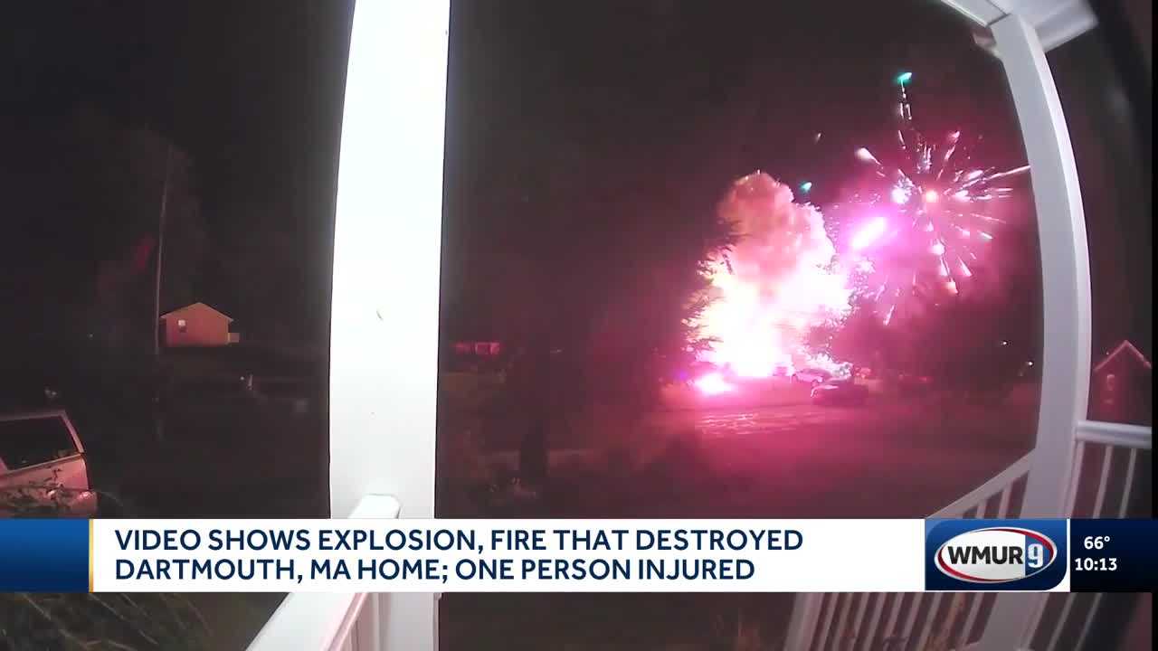 Video shows explosion, fire that destroyed Mass. home