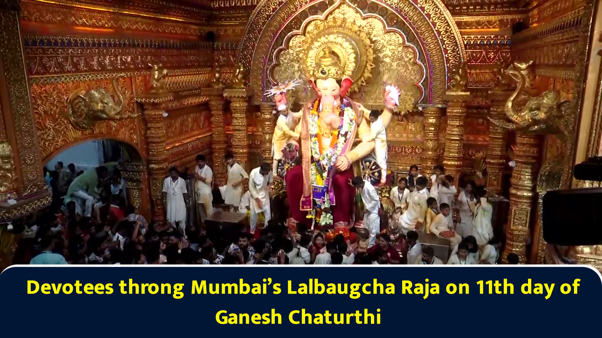 Devotees throng Mumbai’s Lalbaugcha Raja on 11th day of Ganesh Chaturthi