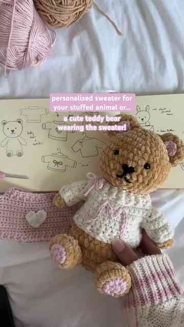 Crochet Teddy Bear Wearing Sweater – Simple DIY Tutorial
