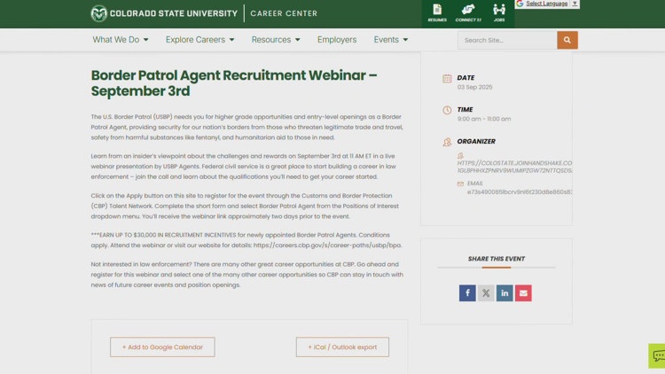 CSU posts recruiting listing for border patrol agents, angering current students