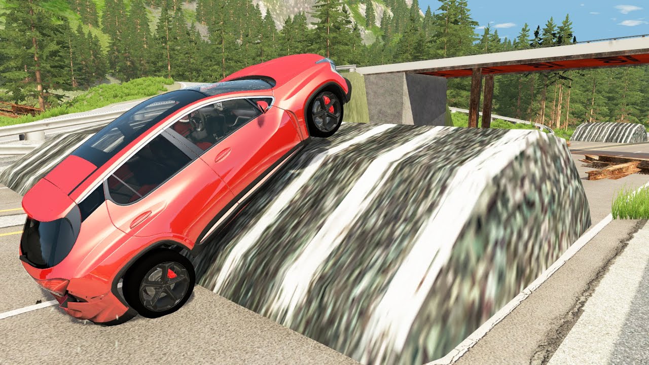 Cars vs Giant Speed Bumps – Shocking Bumps and Scrapes