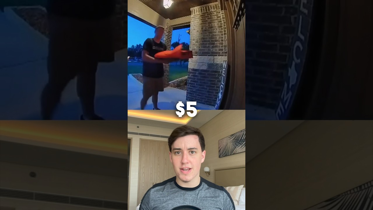 The reaction of a delivery driver upset by a small tip