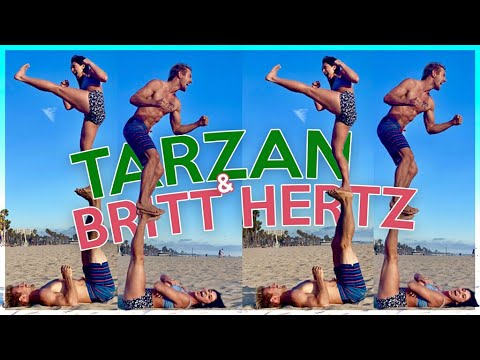 Tarzan demonstrates extreme acrobat skills