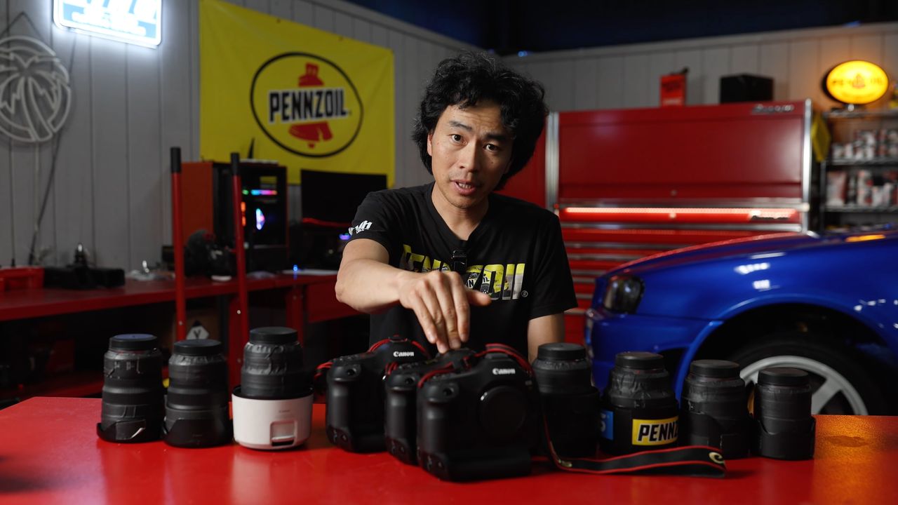 Take a look inside the camera bag of professional motorsport ...