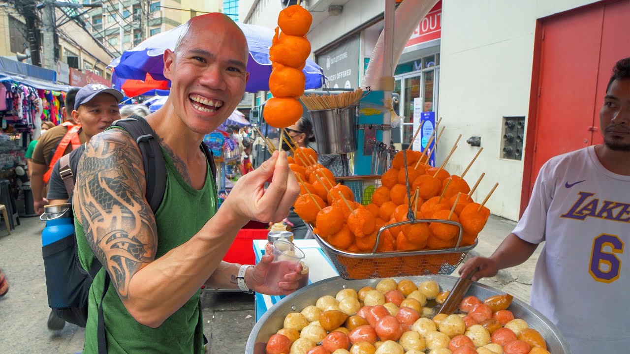 FILIPINO Street Food in Manila, Philippines - KWEK KWEK, LUMPIA, HALO ...