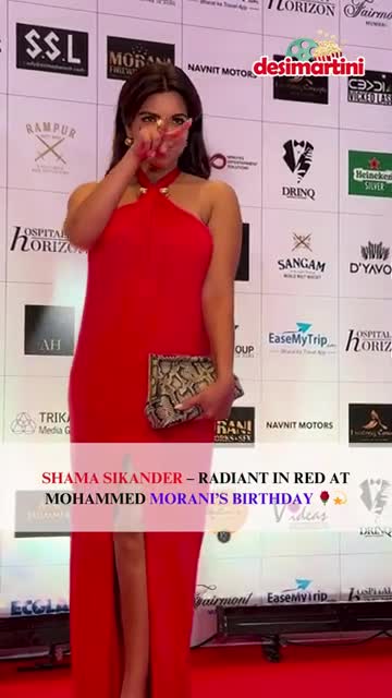 Shama Sikander radiant in red at Mohammed Moranis birthday