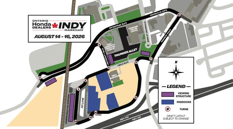 IndyCar moves street race from Toronto to Markham for 2026