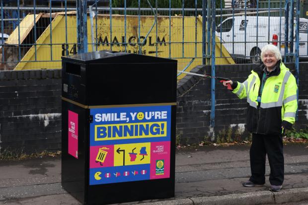 Bins with playful 90s rap slogans are becoming a familiar sight in Glasgow