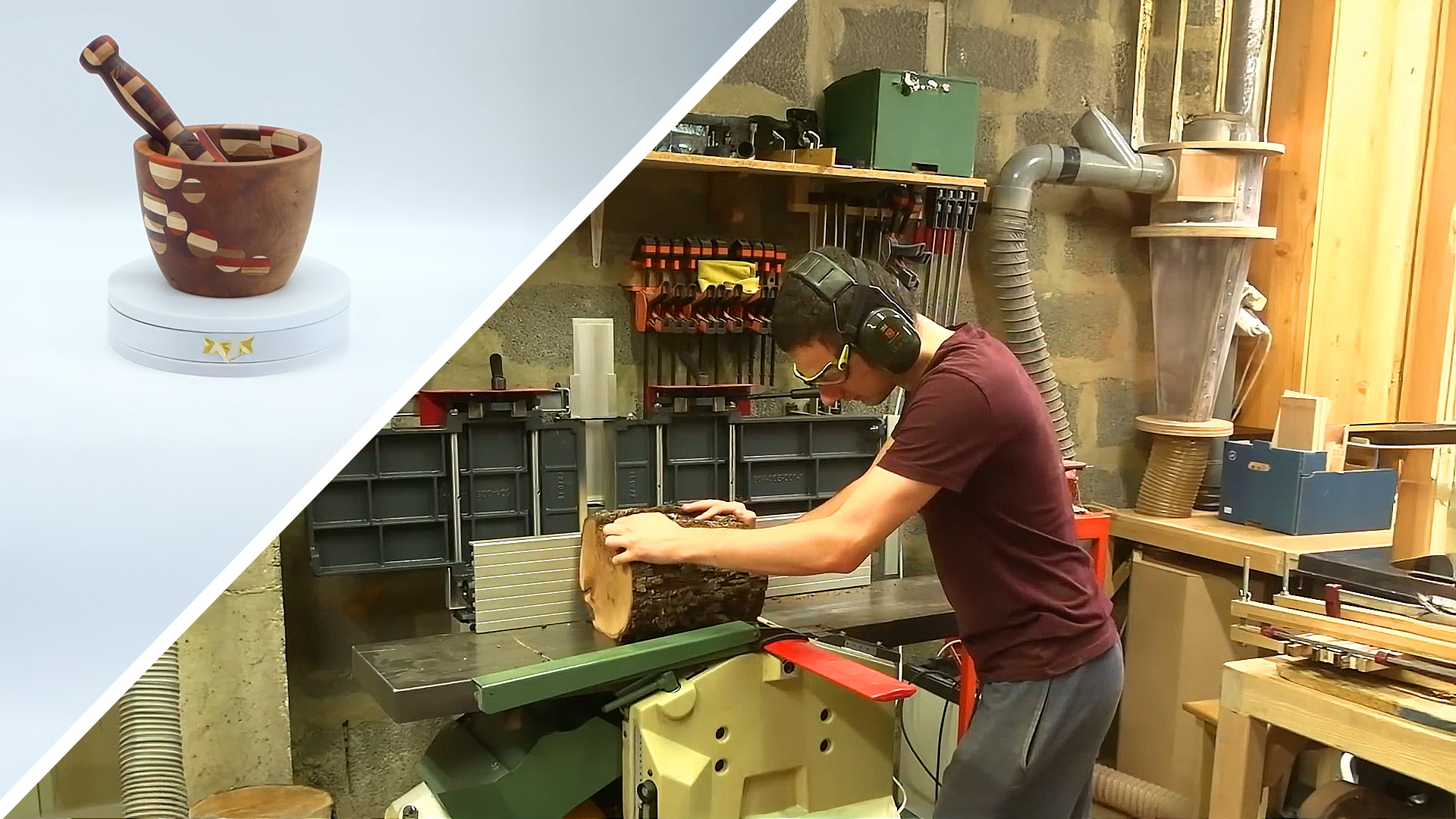 I made a mortar & pestle with woodturning