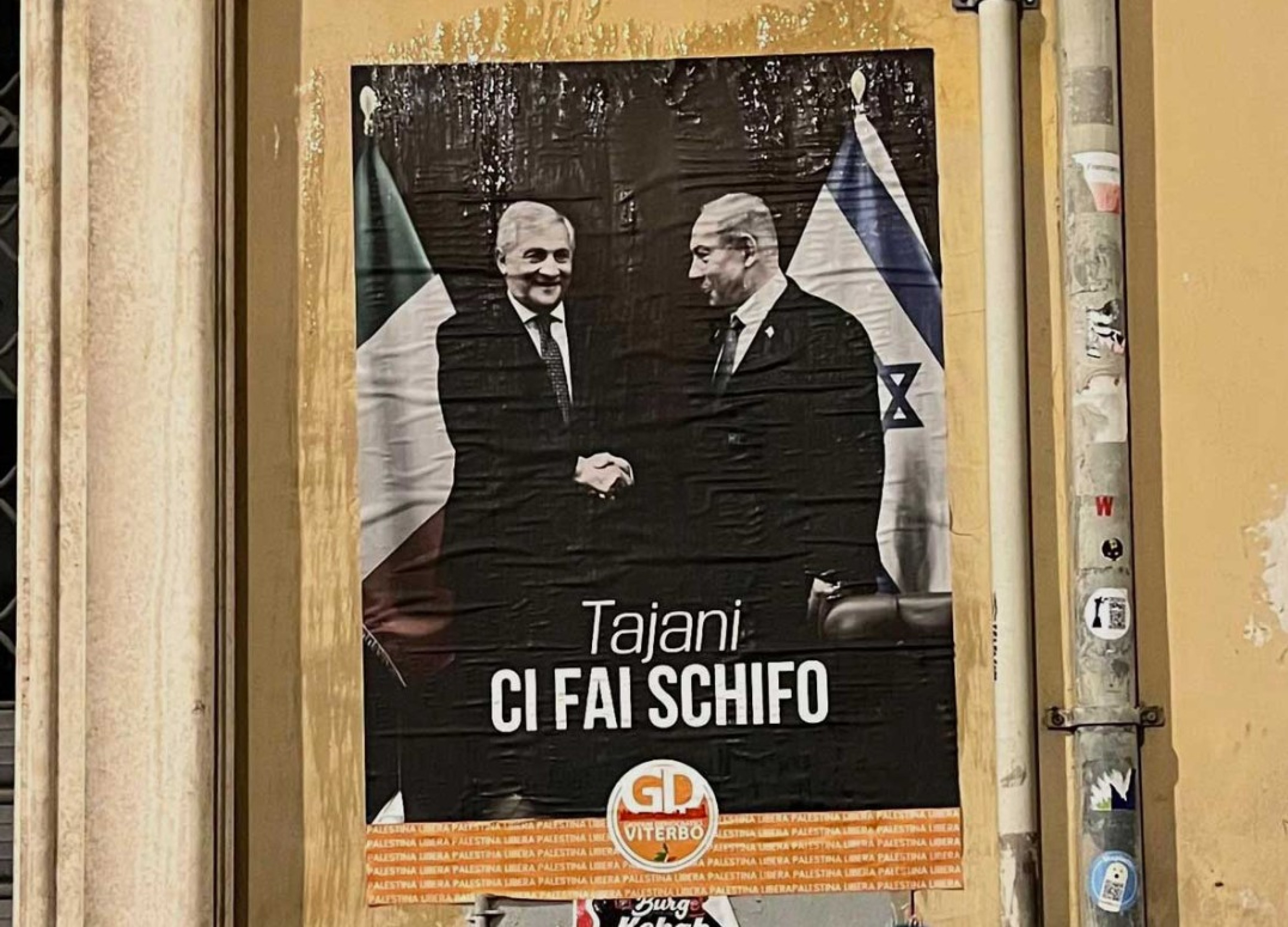 Tajani a Viterbo, appesi cartelli ingiuriosi in città