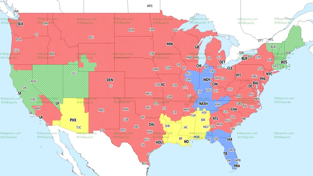 TV broadcast maps and announcers for Week 1 of the 2025 season