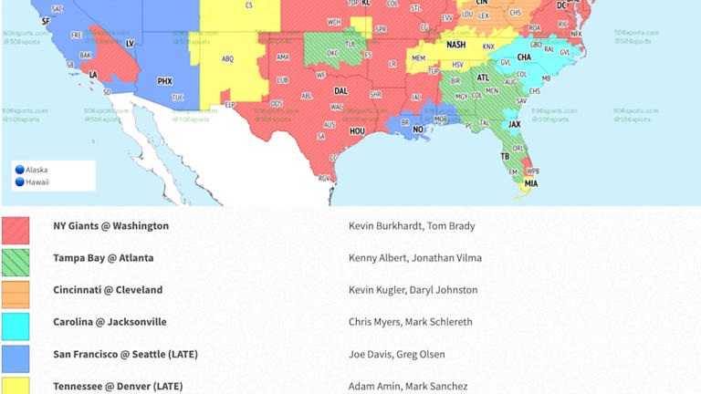 NFL TV Coverage Map Week 1: Full Breakdown of CBS, Fox Broadcasts