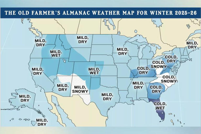 Old Farmer’s Almanac winter forecast: Here’s how much snow to expect in ...