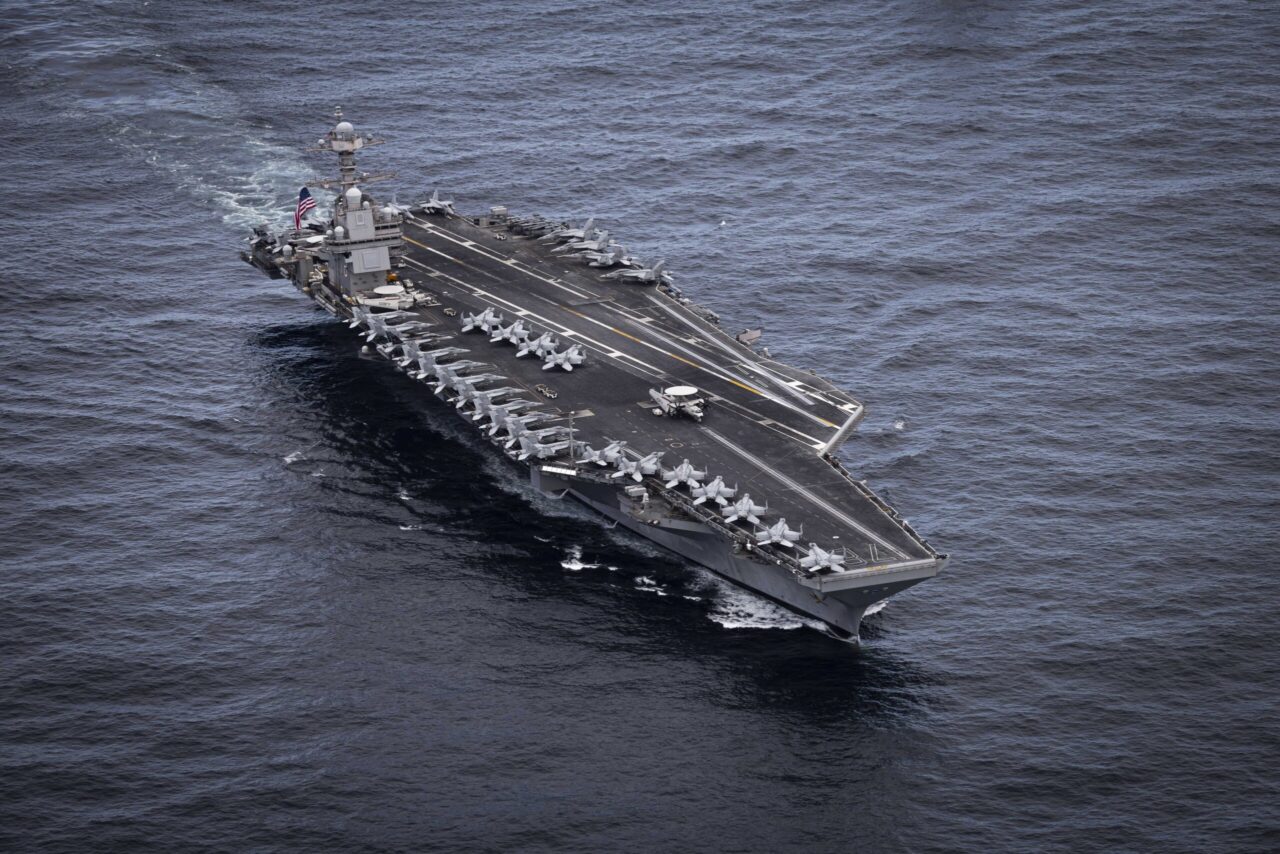 The Enormous USS Gerald R. Ford Carrier Makes a Port Call in France