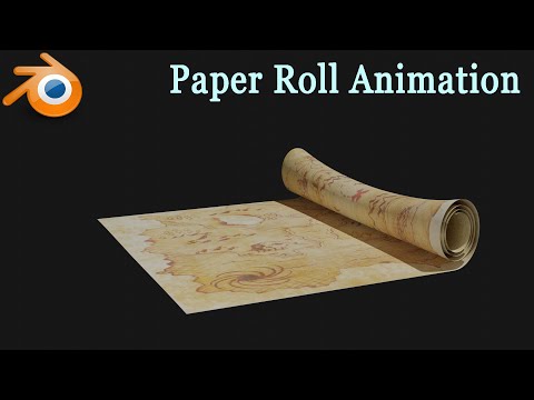 Blender tutorial - How to create Paper Roll animation - 192