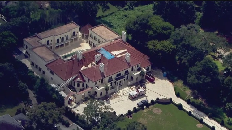One of Buckhead's largest homes, with quite the history, catches fire
