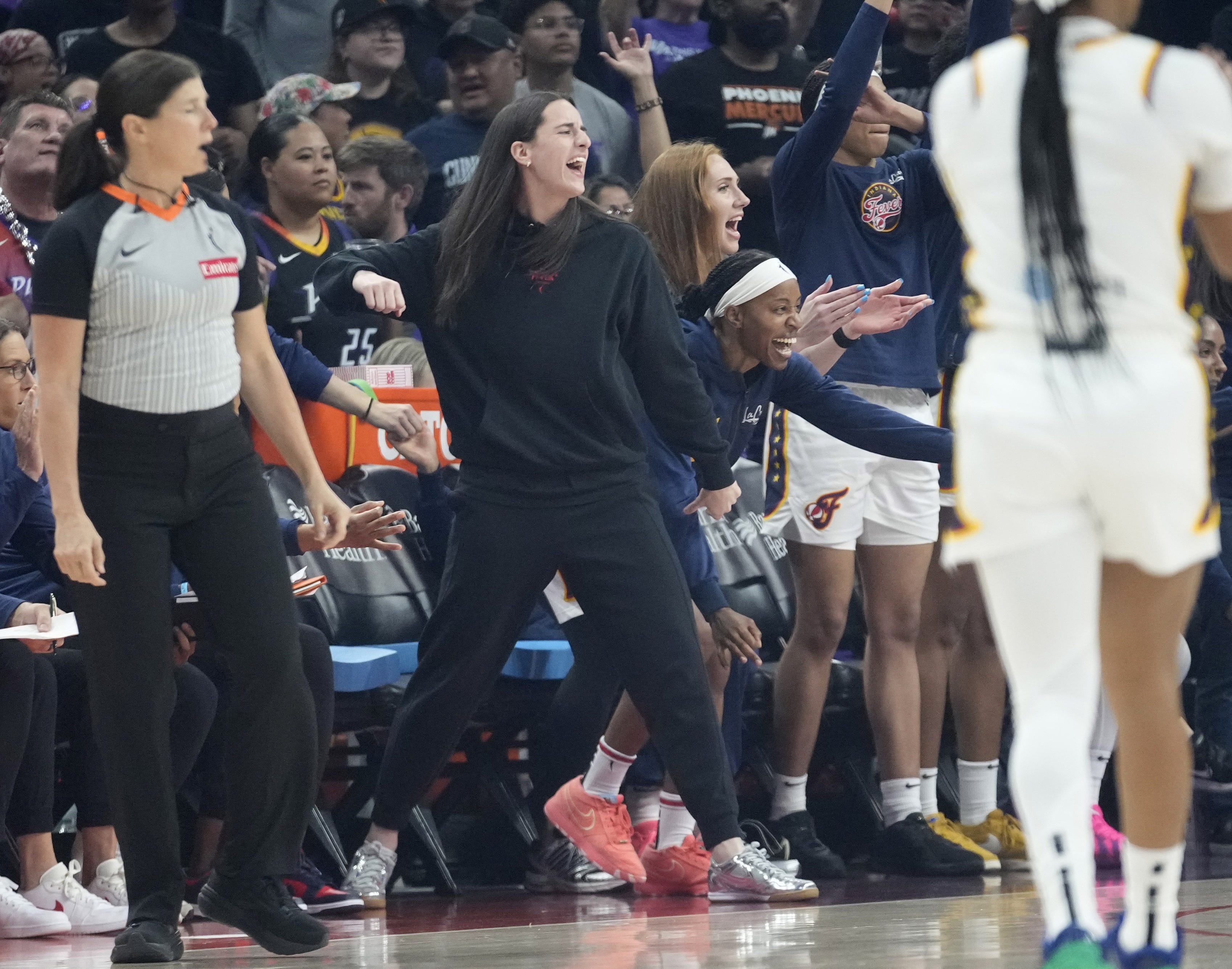 Caitlin Clark and DeWanna Bonner verbally clashed during Mercury-Fever