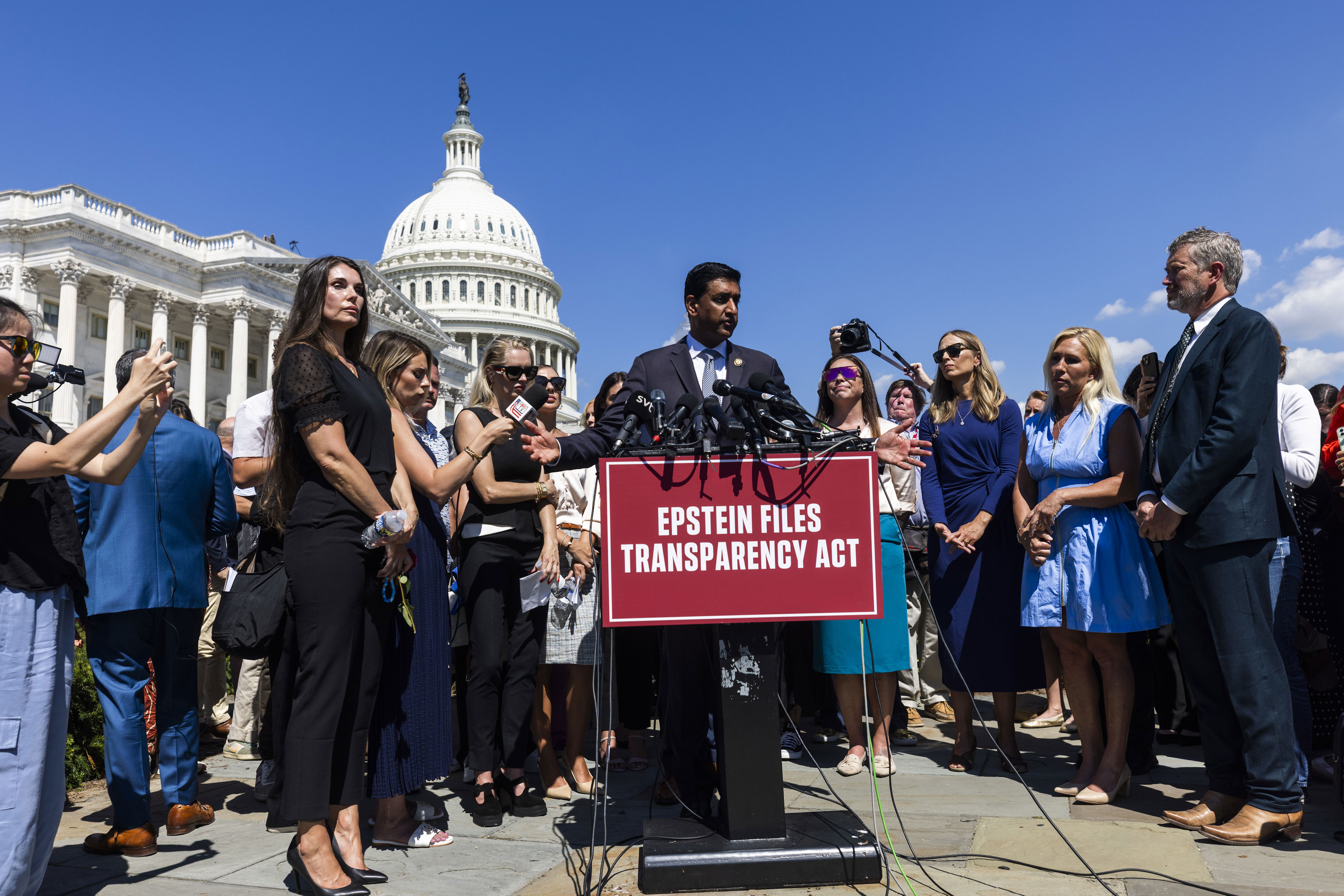 Epstein accusers join lawmakers to push for full release of documents