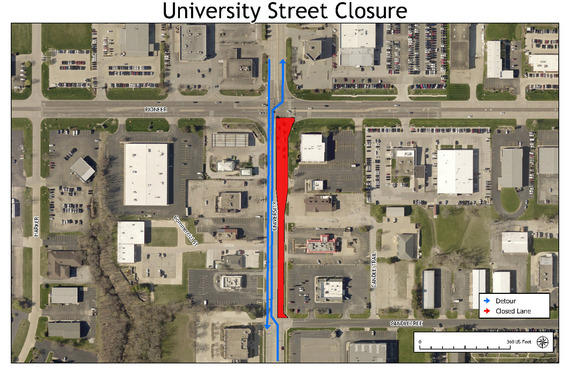 New traffic pattern at North Peoria intersection starts Thursday
