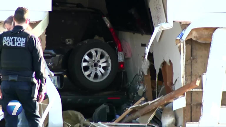Driver charged after SUV slams into house, motorcycle