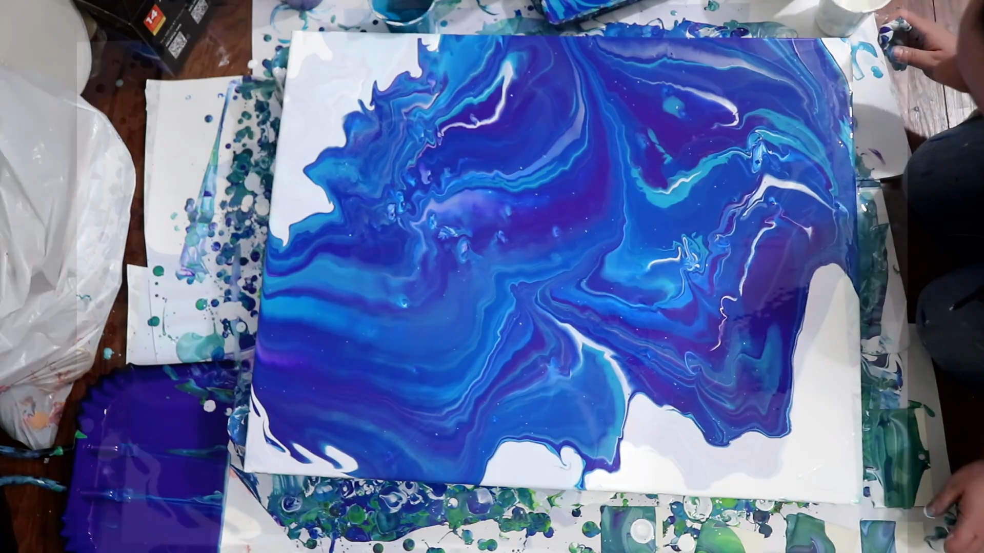 Large Dirty Pour Acrylic Painting | Bold Fluid Art Technique