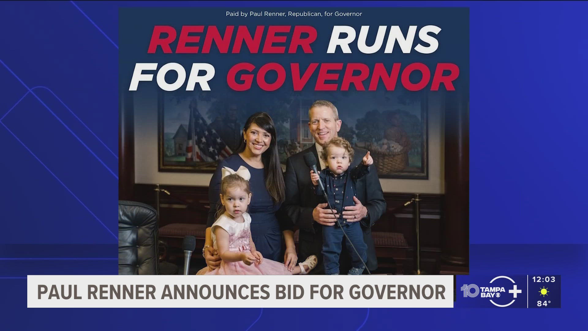 Paul Renner, former Florida House Speaker, is running for governor in ...