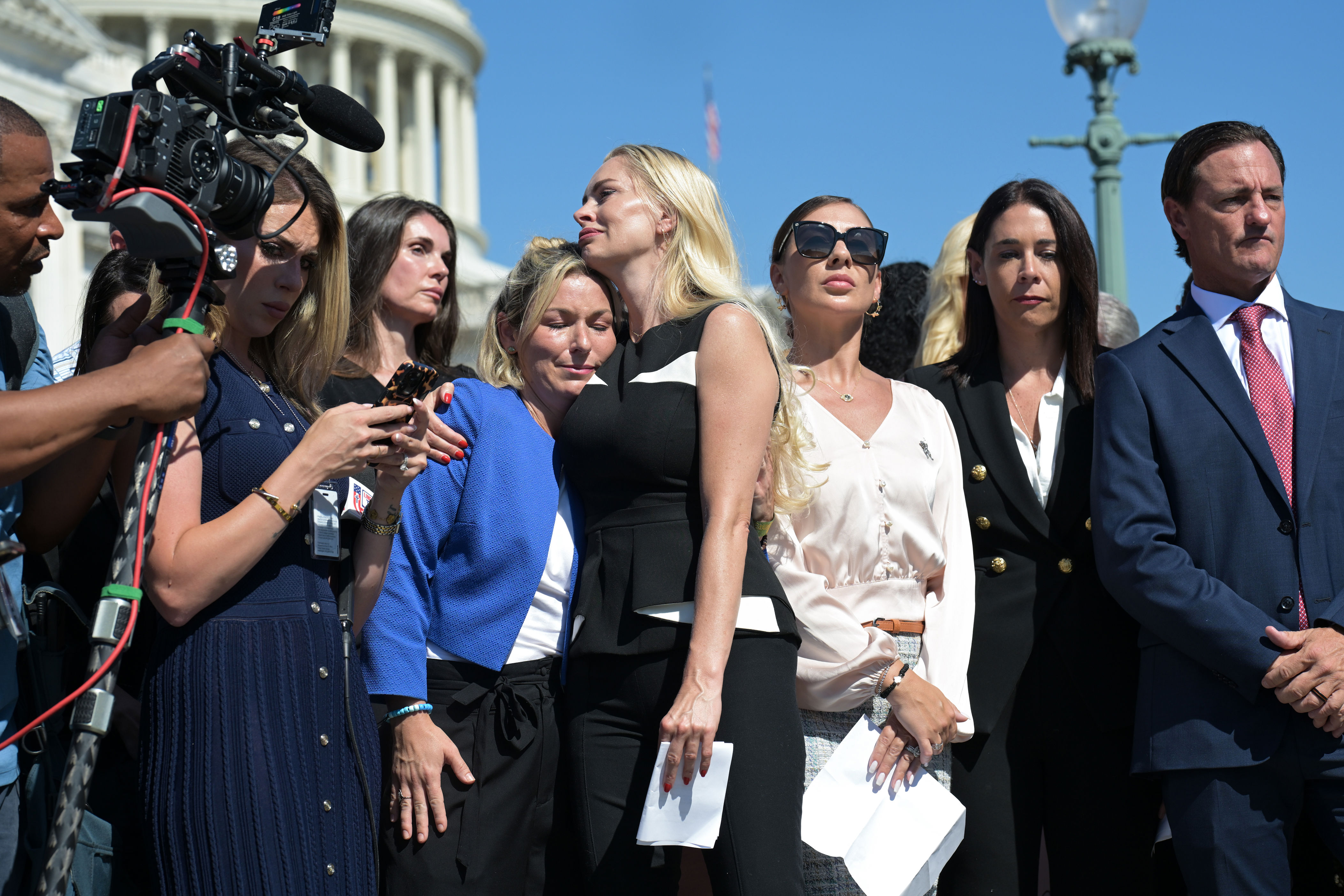 Epstein accusers join lawmakers to push for full release of documents