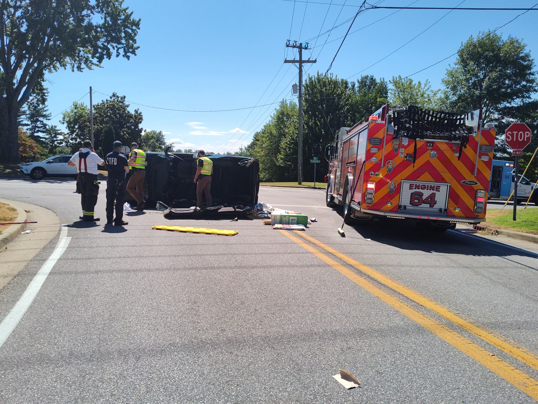 Roll over crash with injuries shuts down street in Newburgh