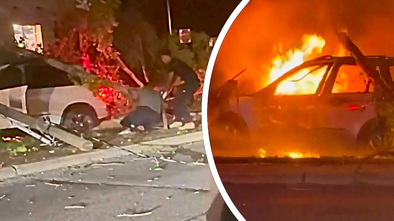West Point cadet and father rescue man from burning car