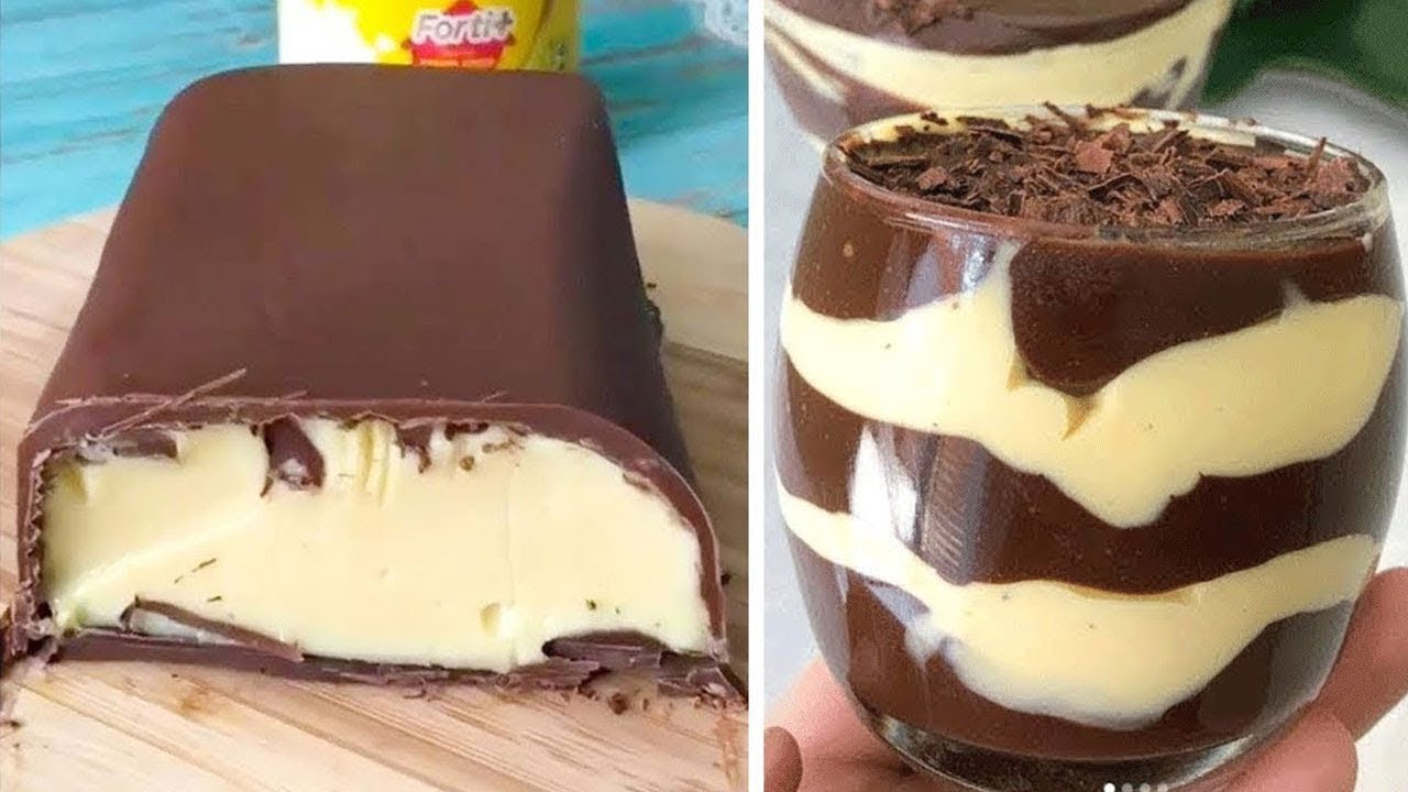 Cream Bar & Chocolate Pudding Glass | Satisfying Cake Compilation