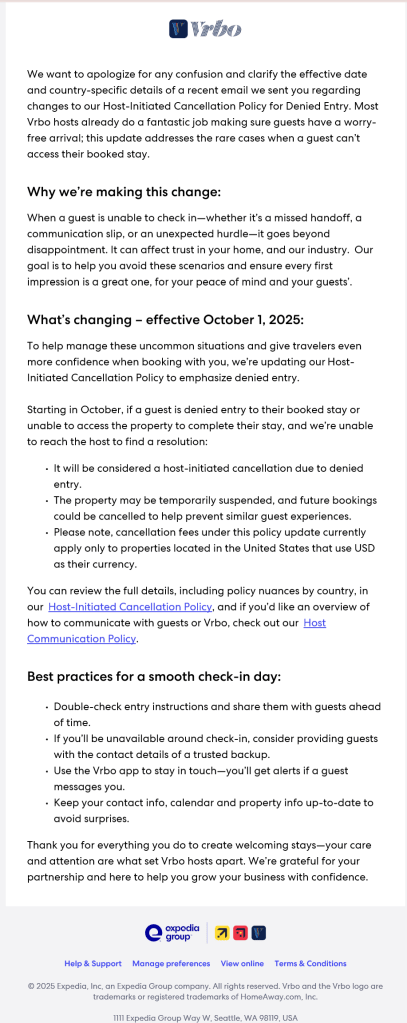 Vrbo Cracks Down on Bad Hosts: 100% Penalty for Stranding Guests