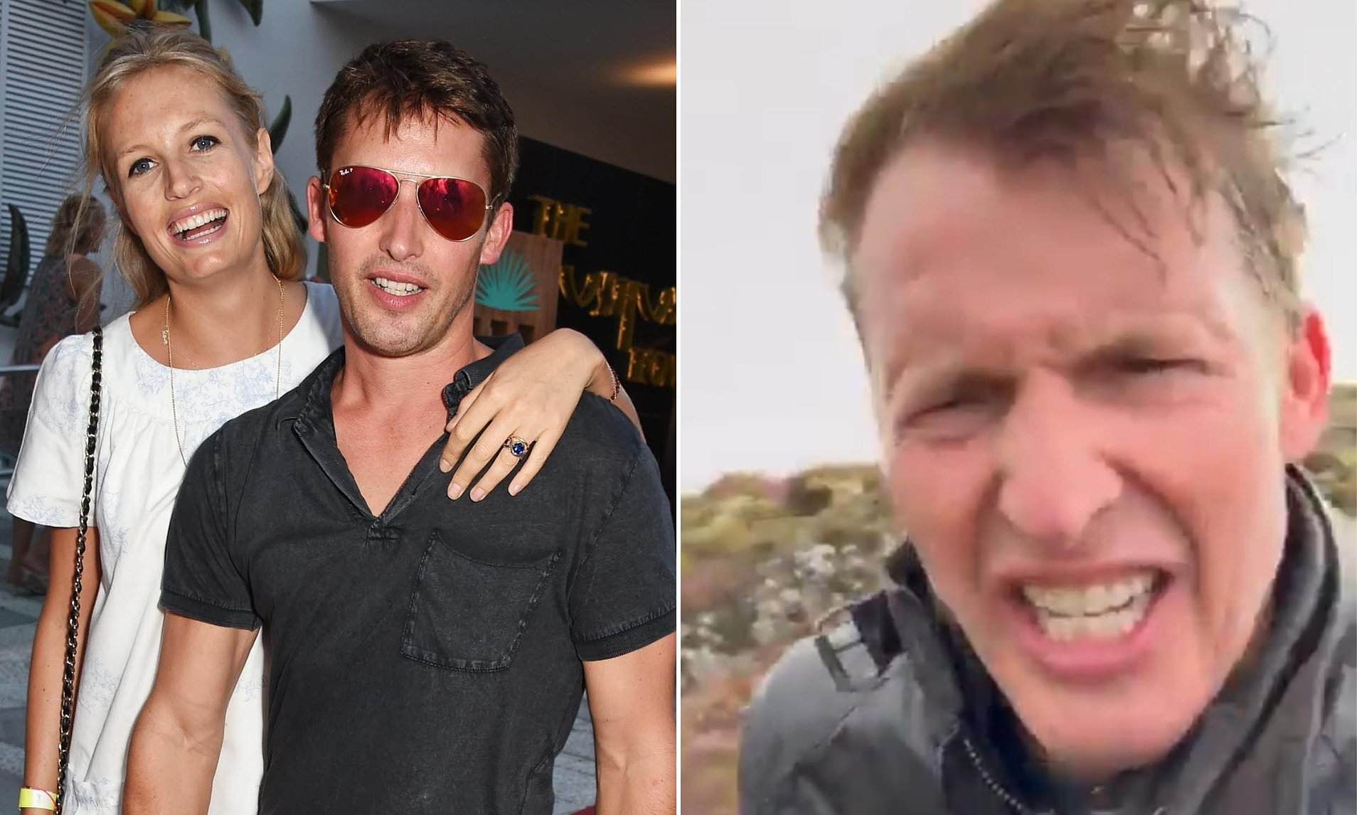 You're beautiful...if a bit wet. James Blunt swaps Ibiza for rain ...
