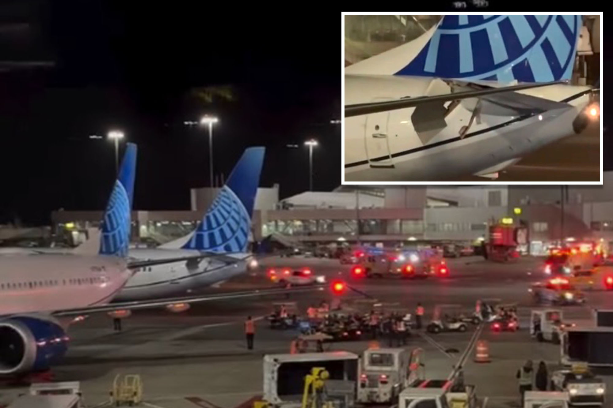 2 United Airlines planes collide on runway at California airport ...