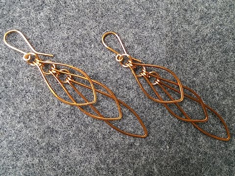 how to make Leaves earring - handmade copper jewelry 222
