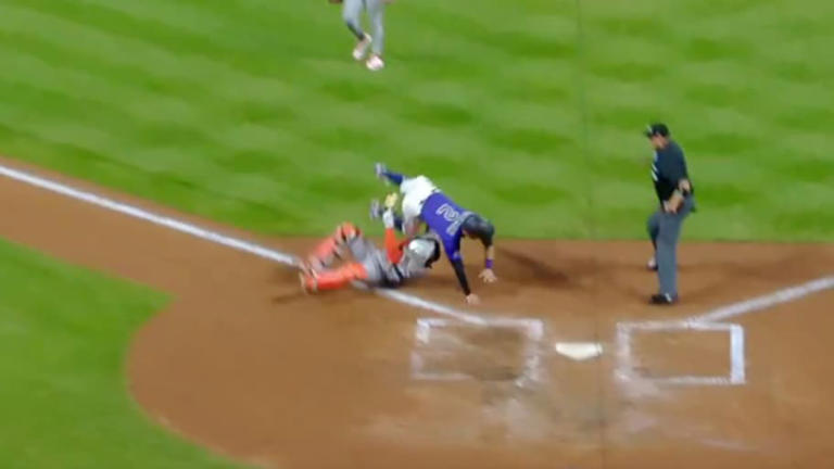 Rockies Baserunner Levels Giants Catcher in Massive Collision at Home Plate