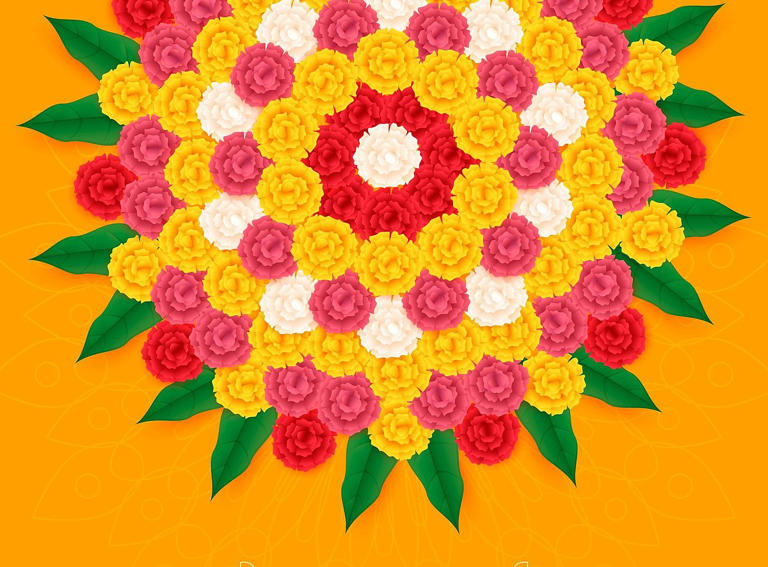 The art of Pookalam, designed by nature